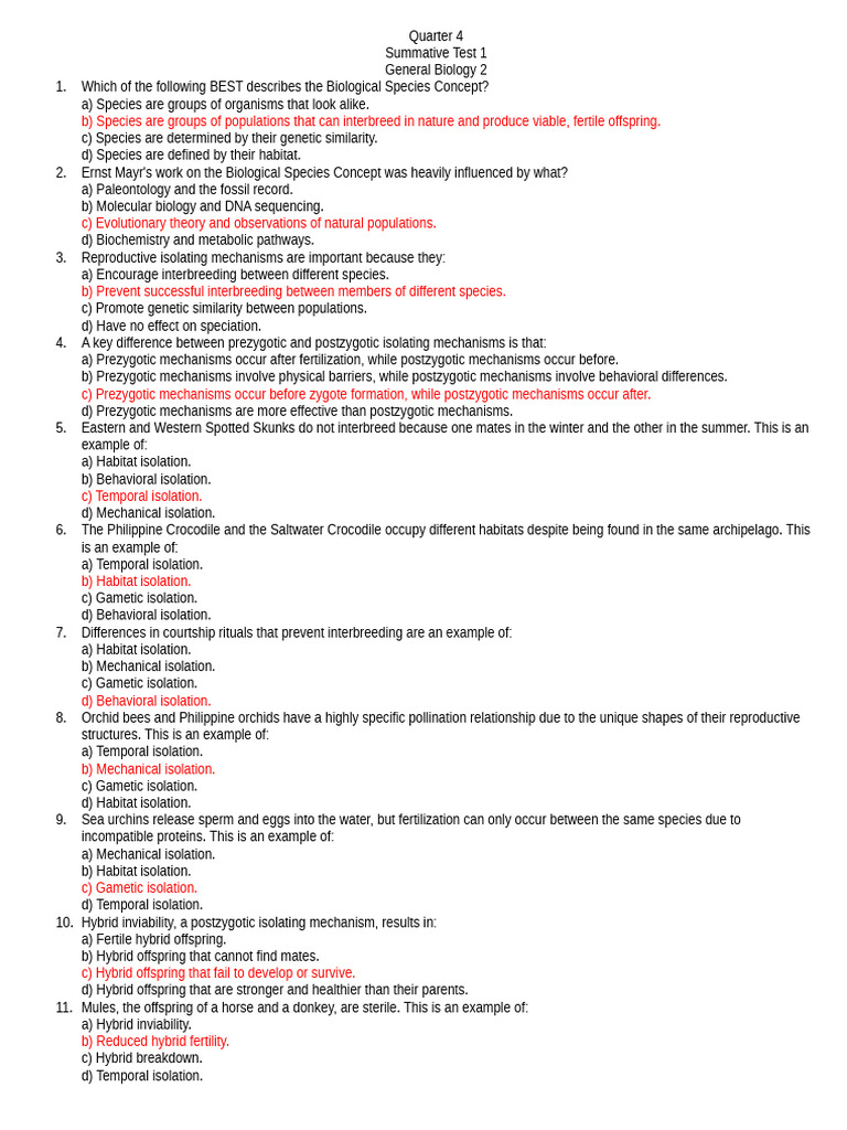 Biological Species Concept and Speciation | PDF | Hybrid (Biology ...