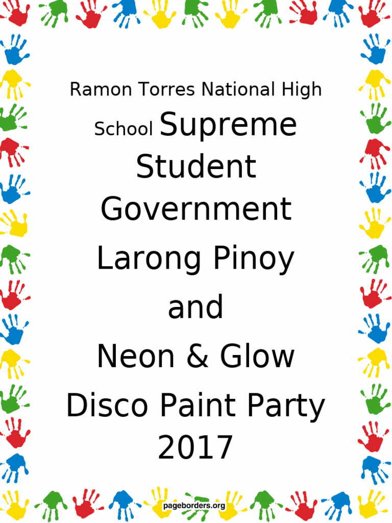Supreme Student Government Larong Pinoy and Neon & Glow Disco Paint ...