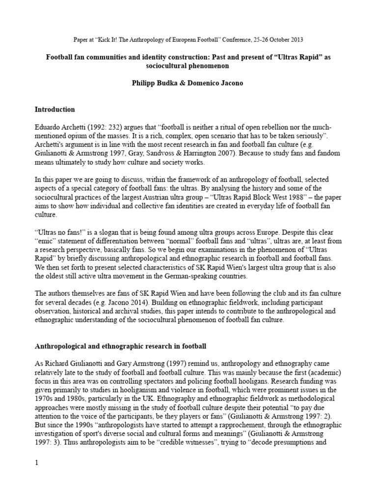 Football Fan Communities and Identity Co | PDF | Ethnography | Anthropology
