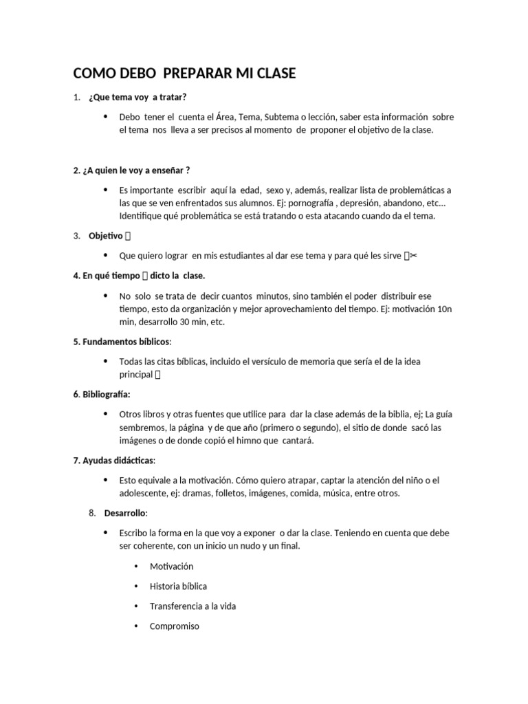 Guía para Preparar Clases Efectivas | PDF