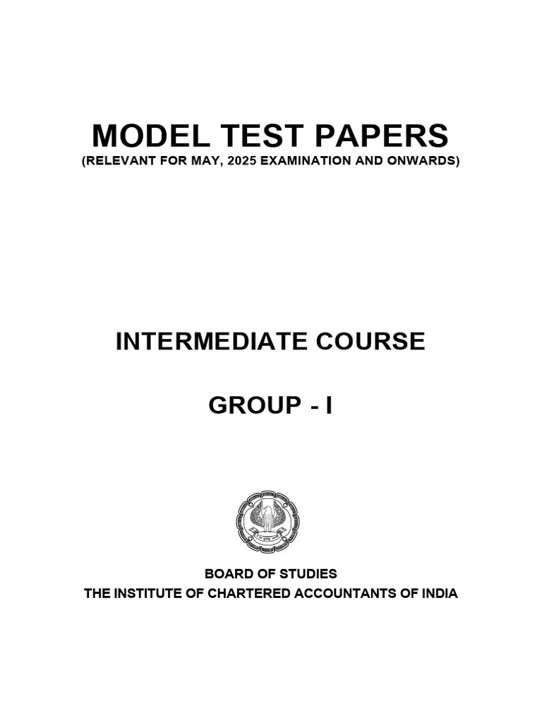 Model Test Papers for ICAI Intermediate | PDF | Equity (Finance ...