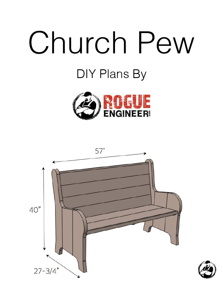 DIY Church Pew Plans - Printable PDF | PDF