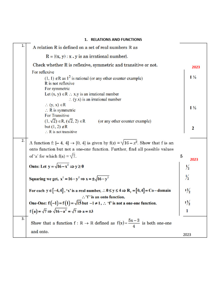 Relations and Functions | PDF