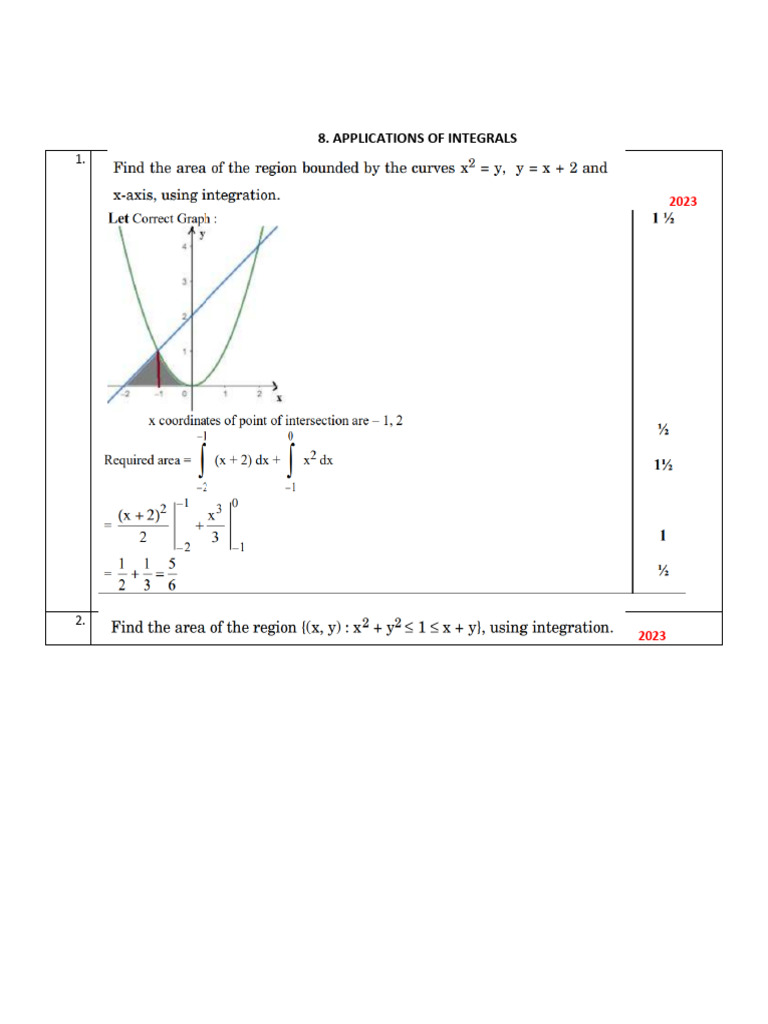 Applications of Intergrals | PDF