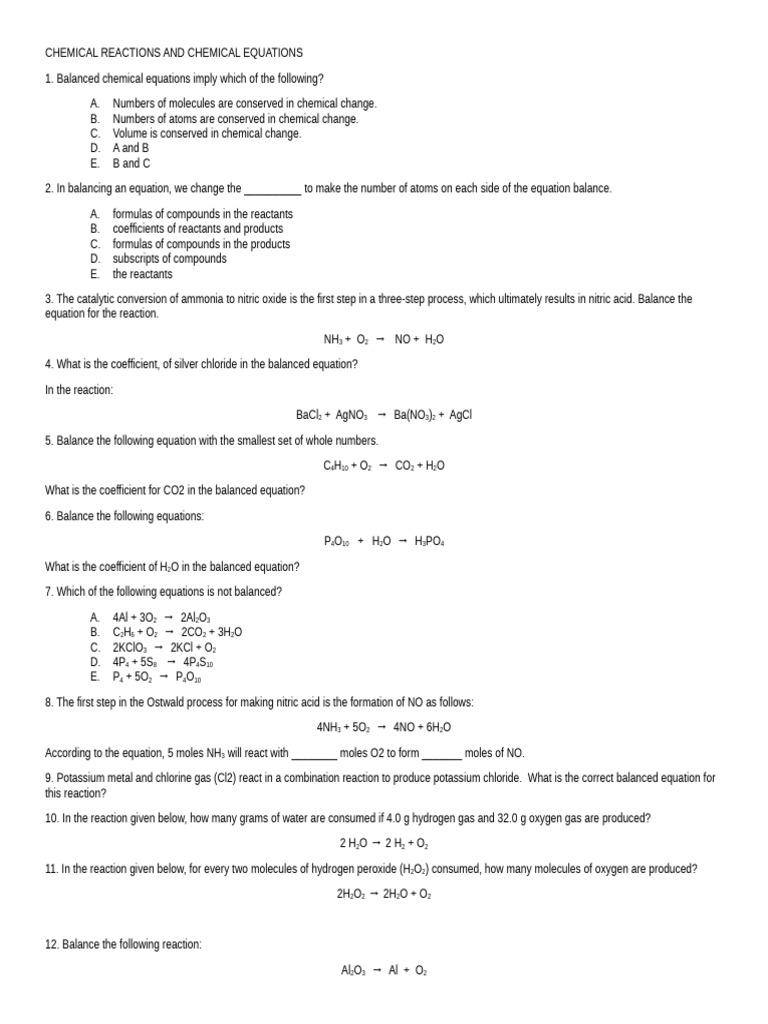 Performance Task 1 CHEMICAL REACTIONS AND CHEMICAL EQUATIONS | PDF ...