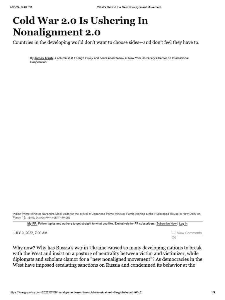 What's Behind The New Nonalignment Movement | PDF | Non Aligned ...