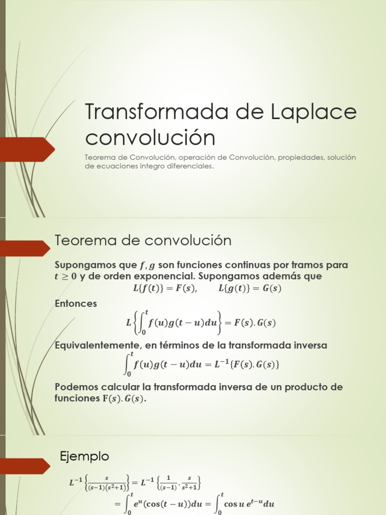 Transformada de Laplace (Convolucion) | PDF | Circunvolución | Ecuaciones