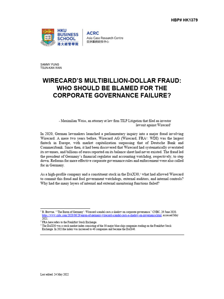 Wirecard | PDF | Board Of Directors | Credit Card