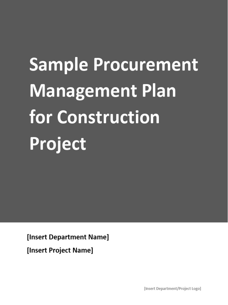 Procurement Plan For Construction Project | PDF | Procurement | Risk