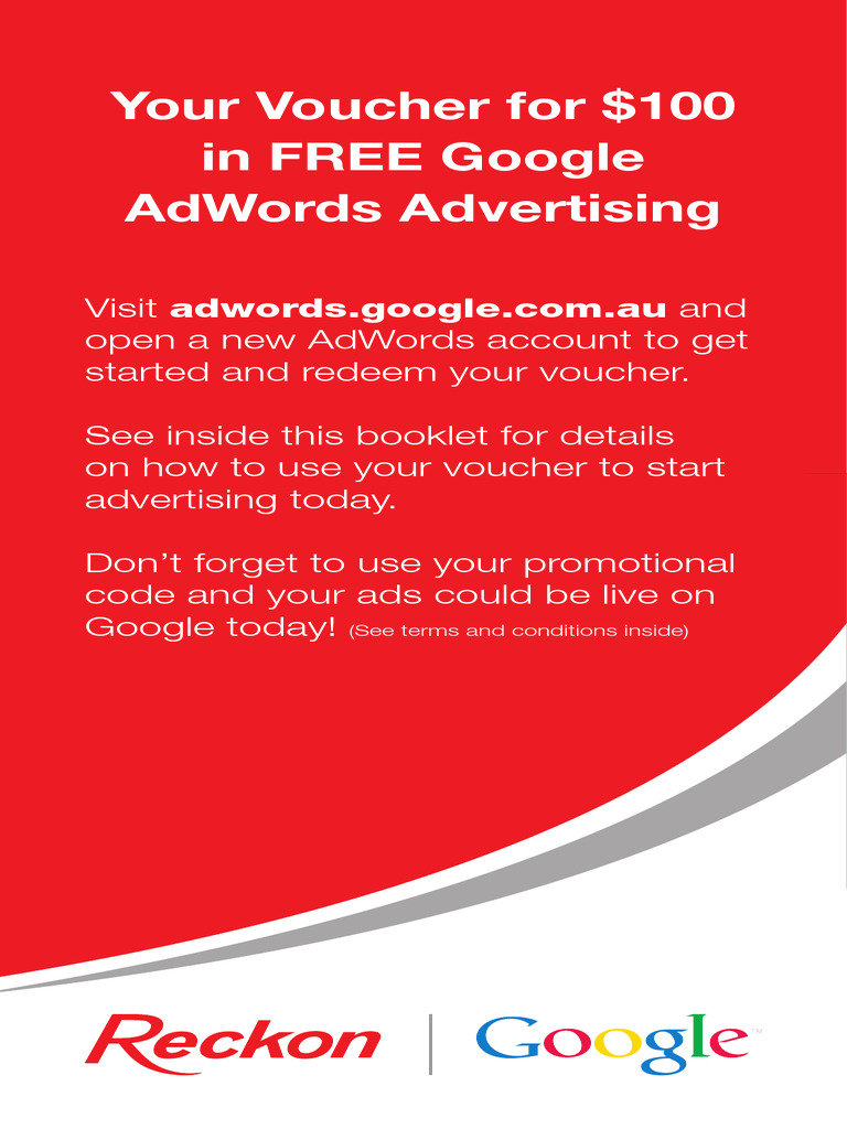 $100 Free Google AdWords Voucher Guide | PDF | Credit Card | Quick Books