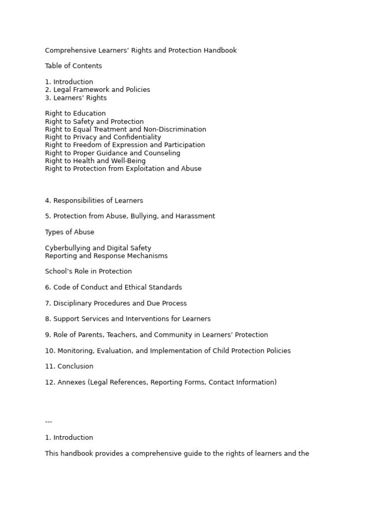 Comprehensive Learners' Rights | PDF | Social Ethics | Social Policy