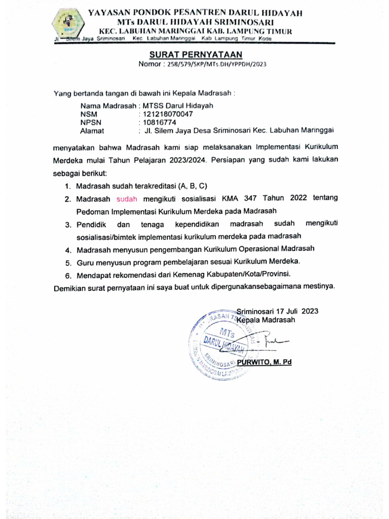 S. Pernyataan Ikm | PDF