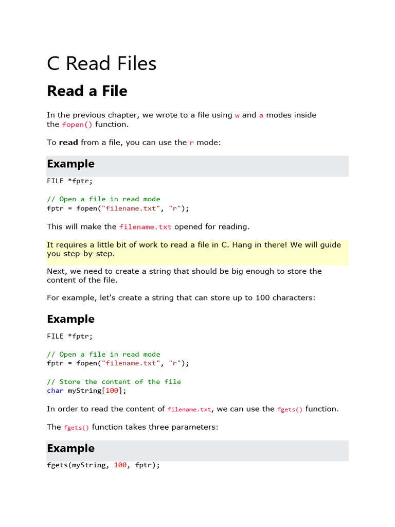 2C Read To A File - 082922 | PDF
