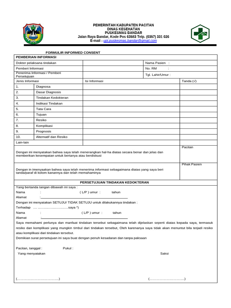 Formulir Informed Consent | PDF