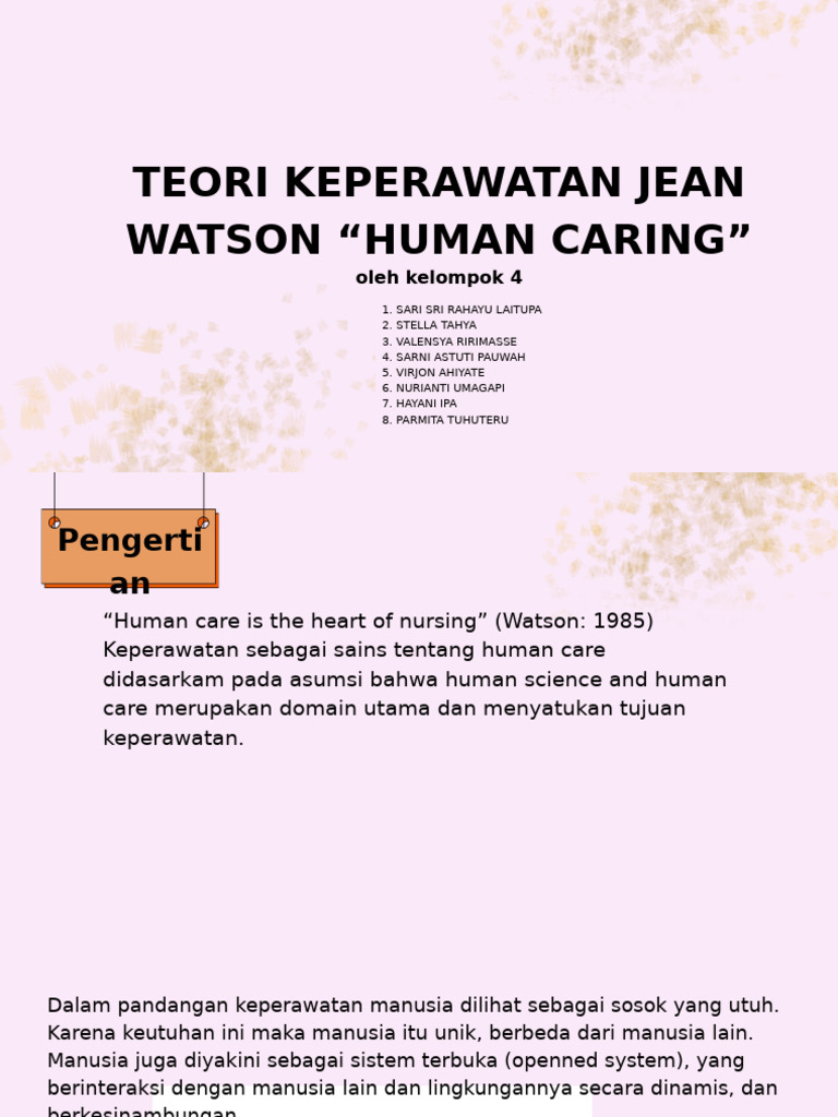TEORI KEPERAWATAN JEAN WATSON “HUMAN CARING”_20241103_113808_0000 | PDF