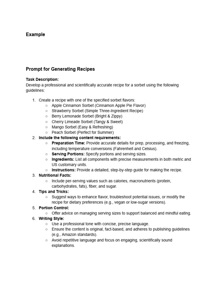 Recipe Prompt | PDF