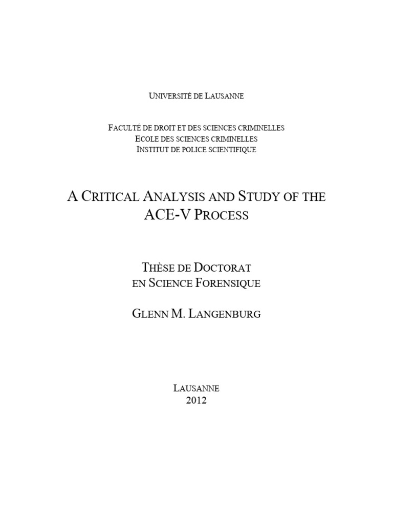 un análisis y estudio crítico del proceso ACE-V_Langenburg | PDF ...