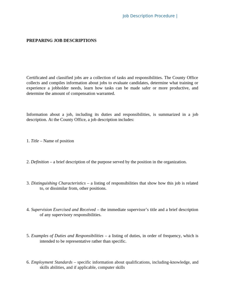 Preparing Job Descriptions | PDF | Human Resources | Supervisor