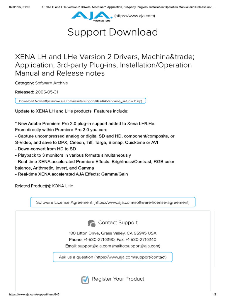 XENA LH and LHe Version 2 Drivers | PDF