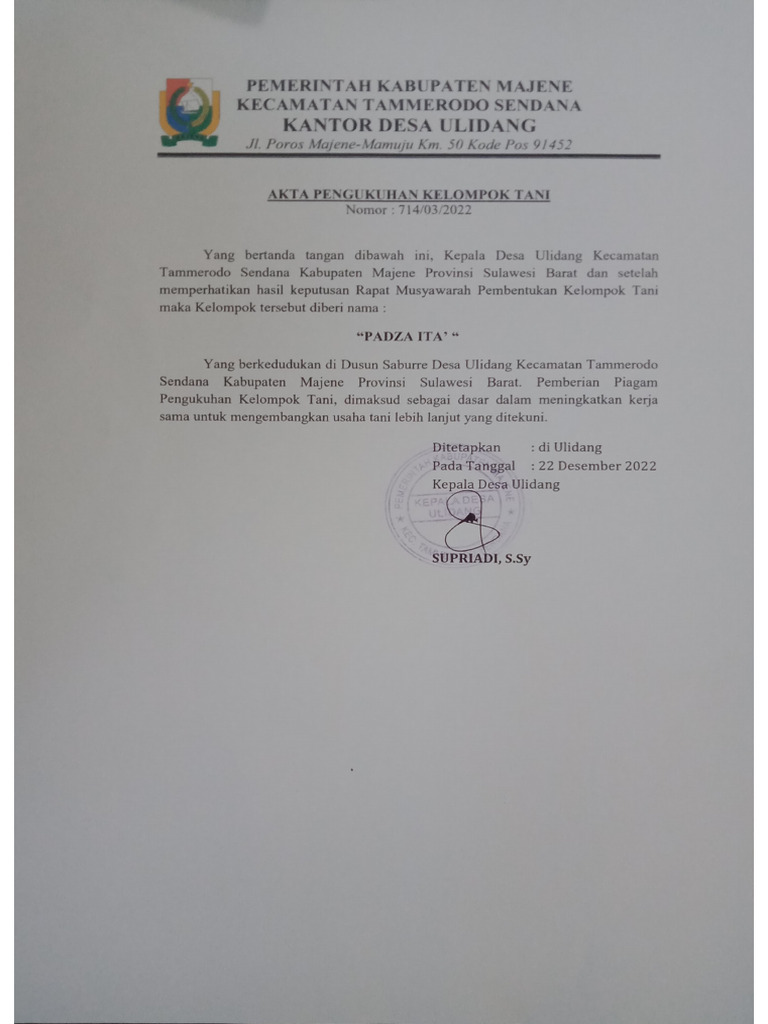 Akta Pendirian | PDF