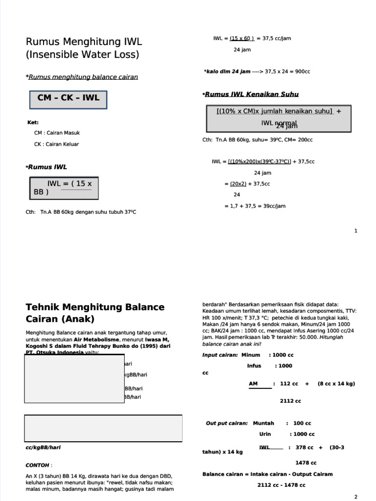 PDF Rumus Menghitung Iwl Compress | PDF