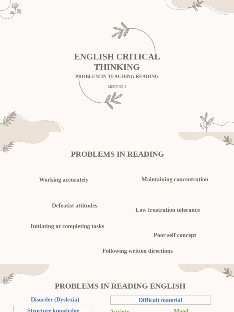 English Critical Thinking For Teaching | PDF | Reading Comprehension ...