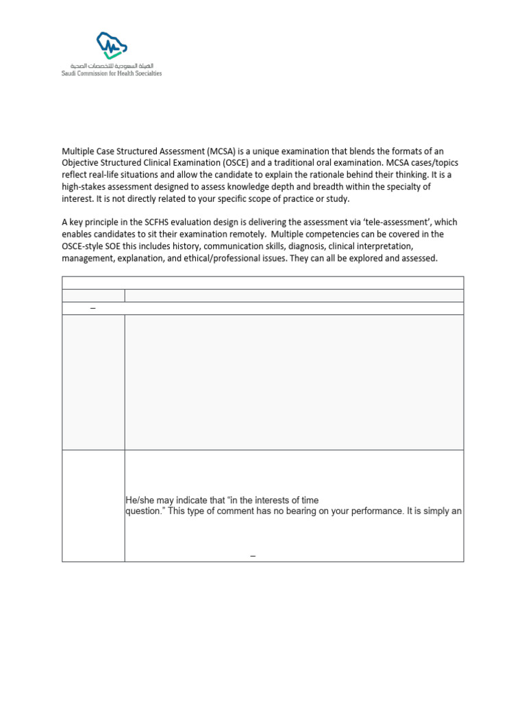 Multiple Case Structured Assessment | PDF | Cognition