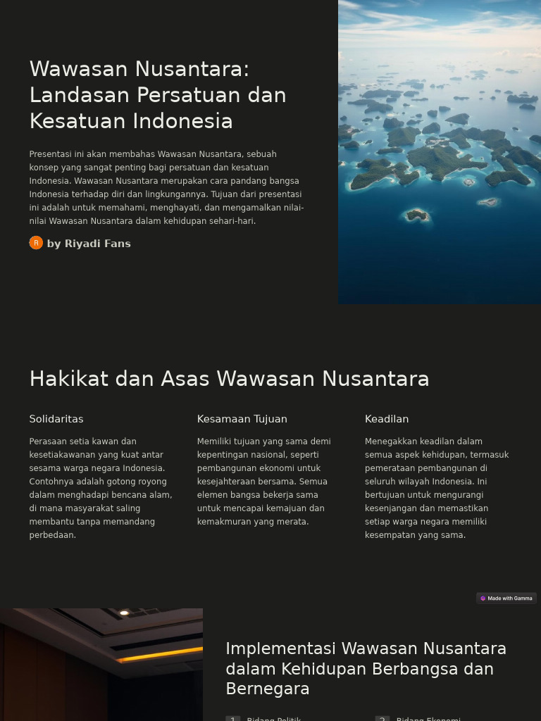 Wawasan Nusantara Landasan Persatuan Dan Kesatuan Indonesia | PDF