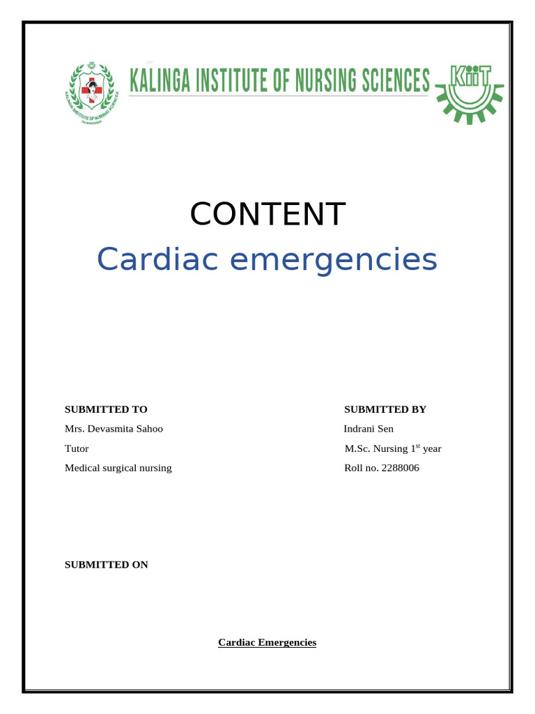 Understanding Cardiac Emergencies | PDF | Myocardial Infarction | Heart