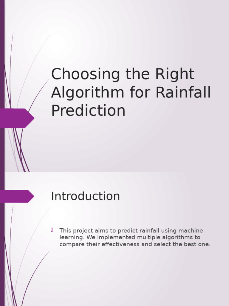 Rainfall Prediction - Choosing Right Alg | PDF