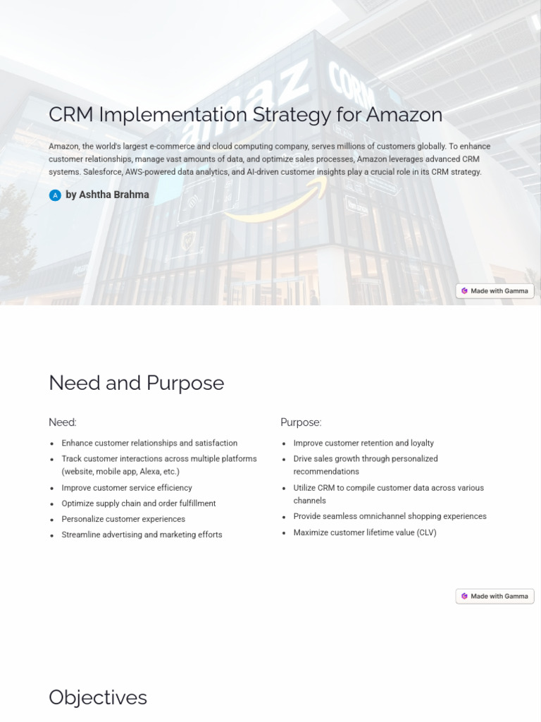 Amazon's CRM Strategy Overview | PDF | Customer Relationship Management ...