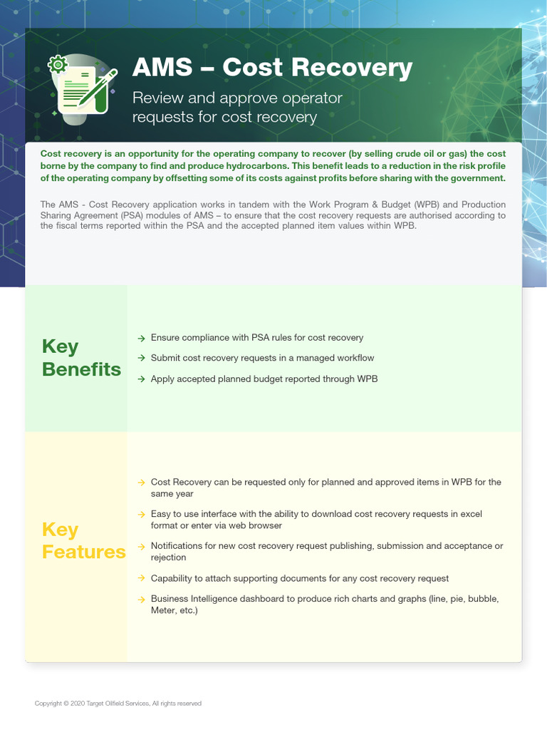 AMS - Cost Recovery Product Sheet.0c34e7cc | PDF
