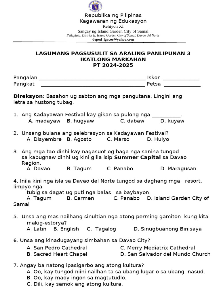 Grade 3-AP - Q3-3-PT | PDF