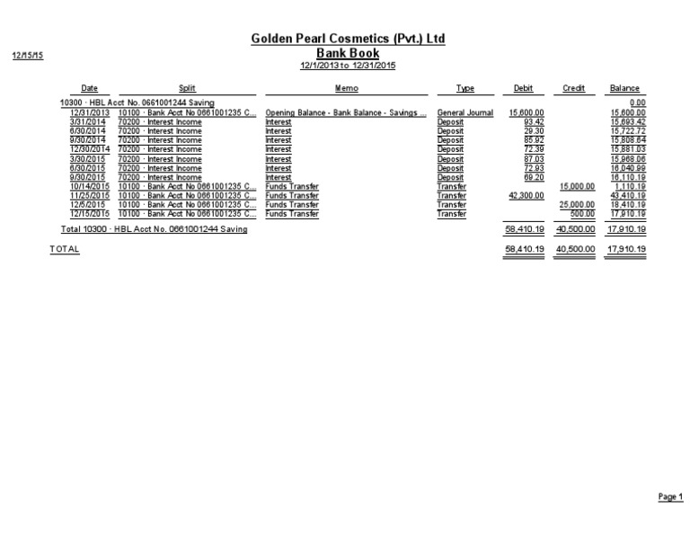 Bank Book Sample | PDF