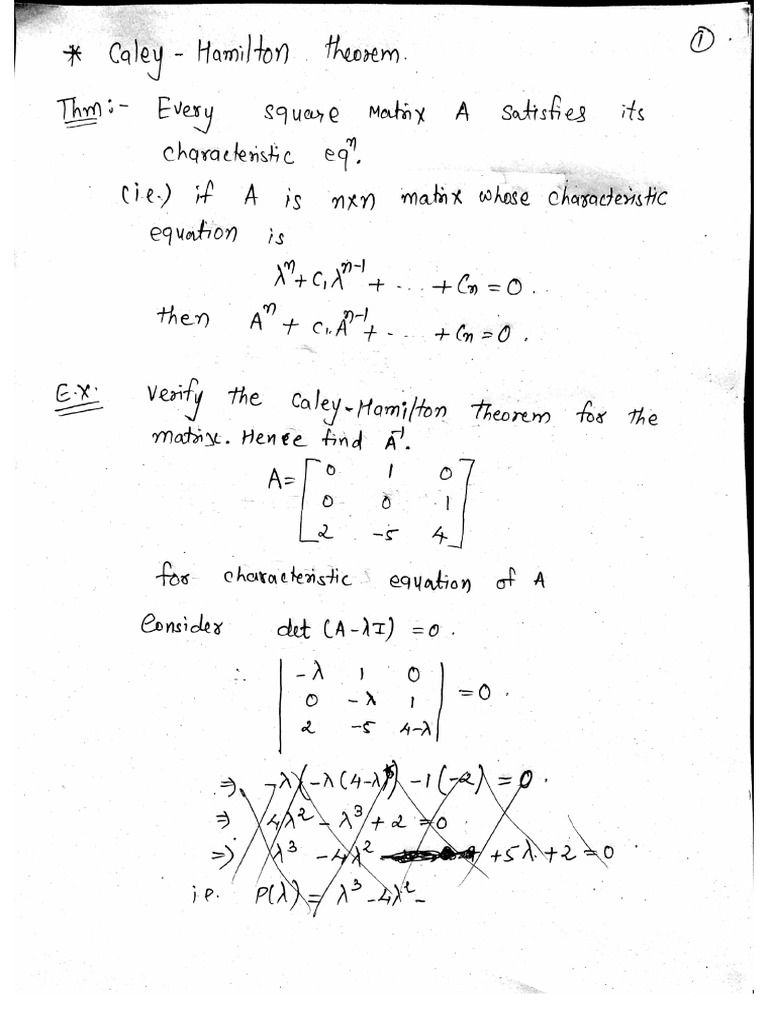 Caley Hamilton Theorem | PDF