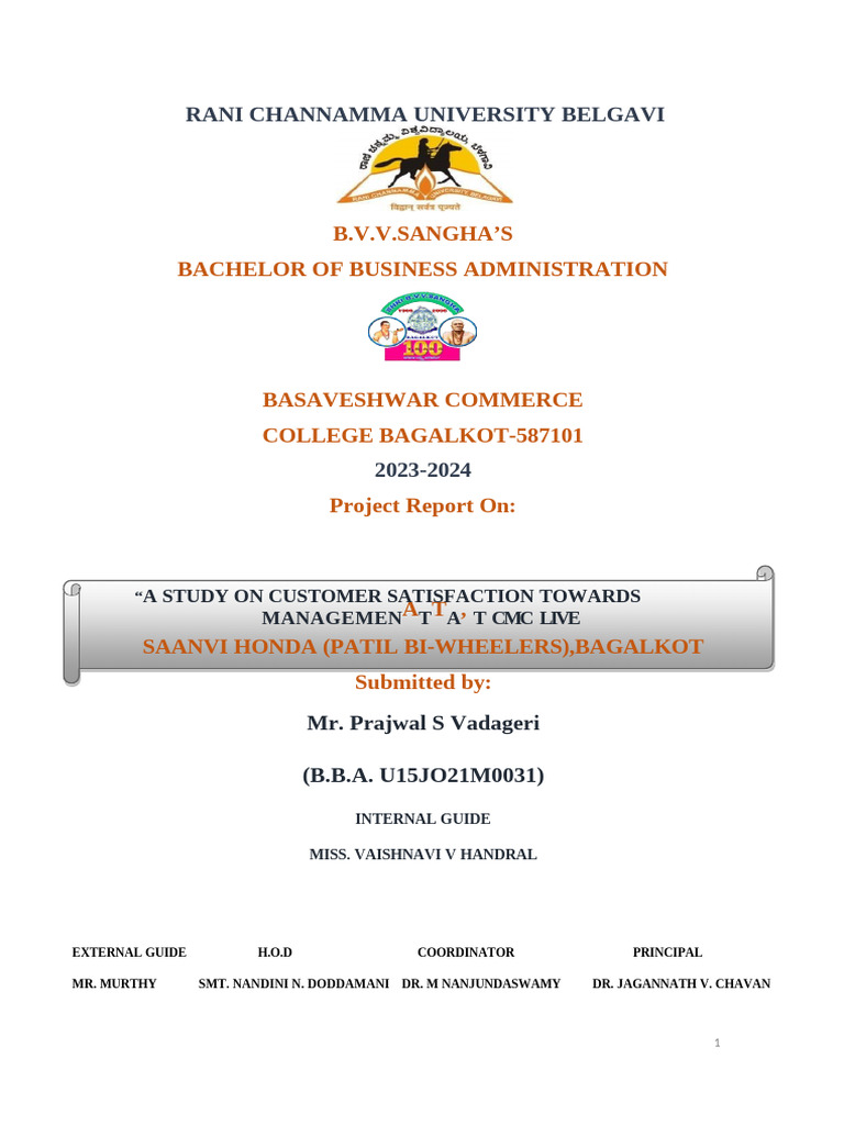 Prajwal Internship Report Full Final | PDF | Customer | Sampling (Statistics)