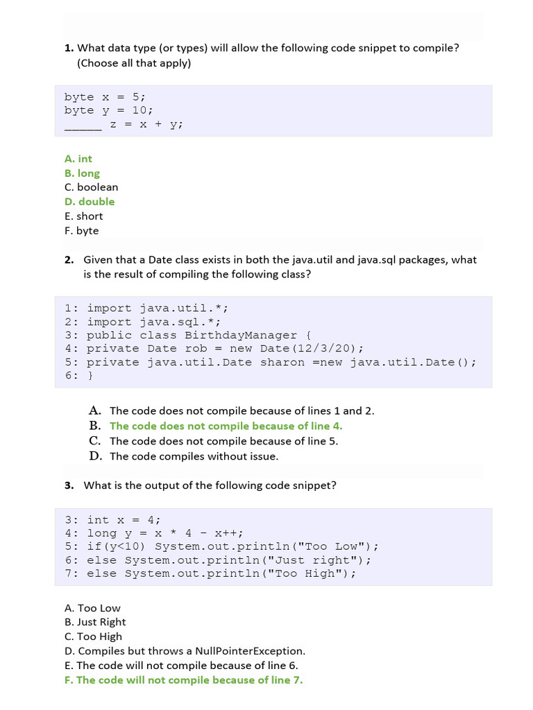 MOCK_TEST_DAY1_Fundamentals | PDF | Integer (Computer Science) | Java ...