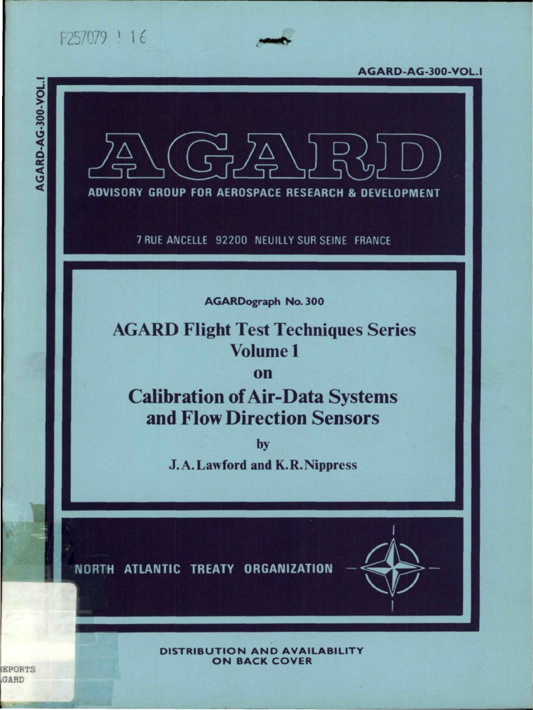AGARD-AG-300-VOL-1 Calibration of Air-Data Systems and Flows Direction Sensors | PDF | Airspeed ...