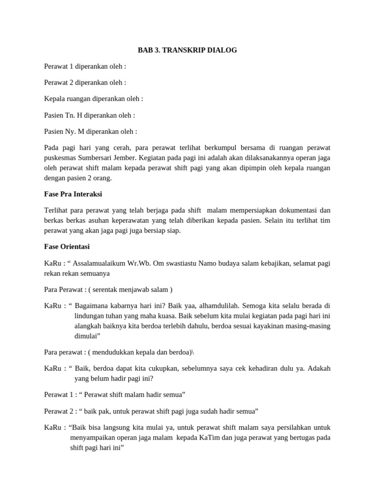 Transkrip Roleplay | PDF