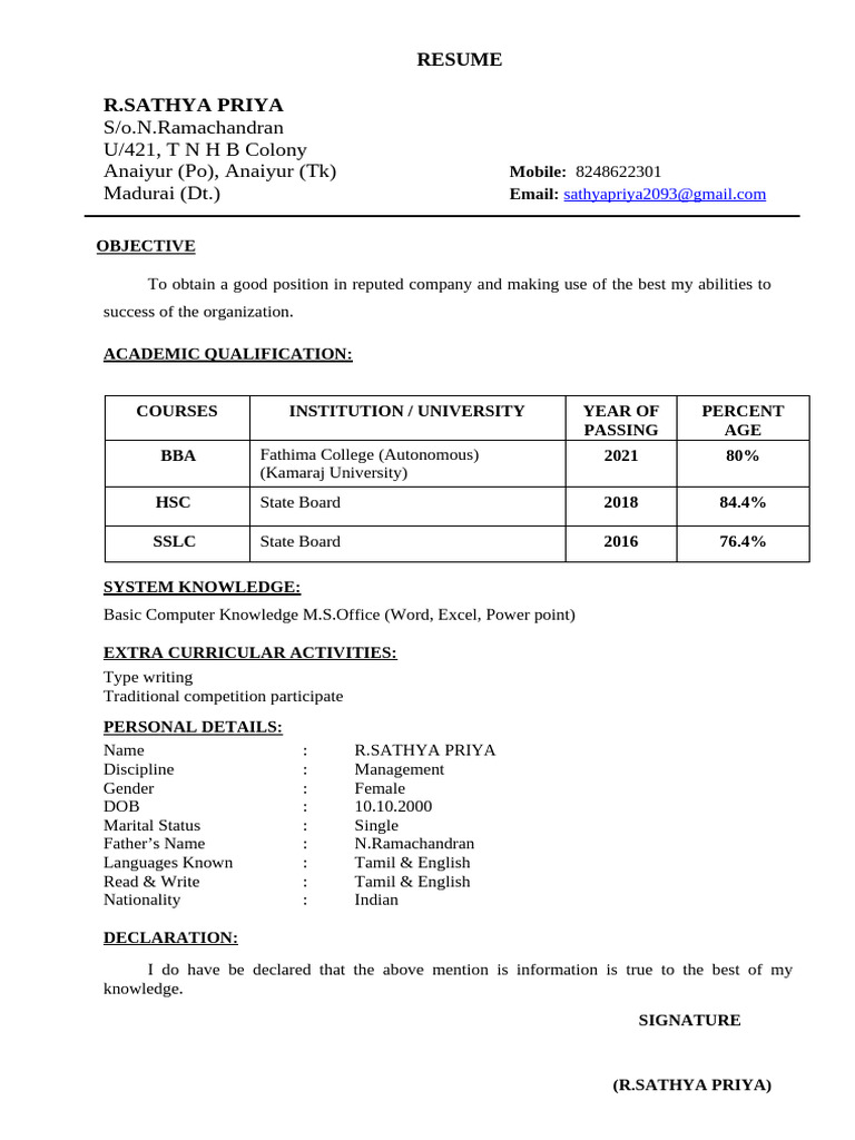 r.sathya Priya | PDF