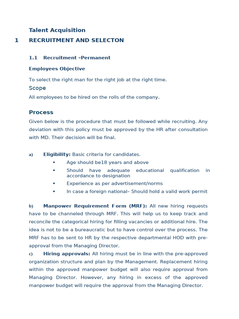 Talent Acquisition | PDF | Recruitment | Background Check