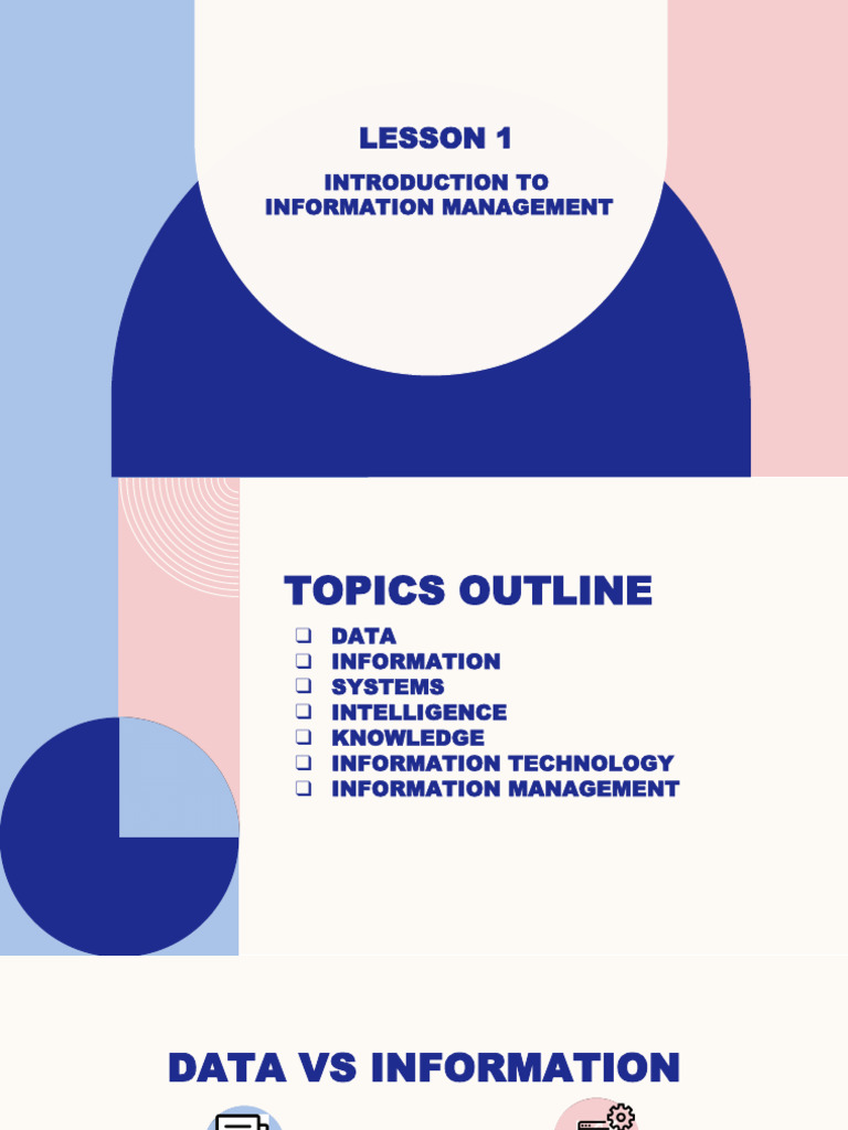Lesson 1 - Introduction To Information Management | PDF | Knowledge ...
