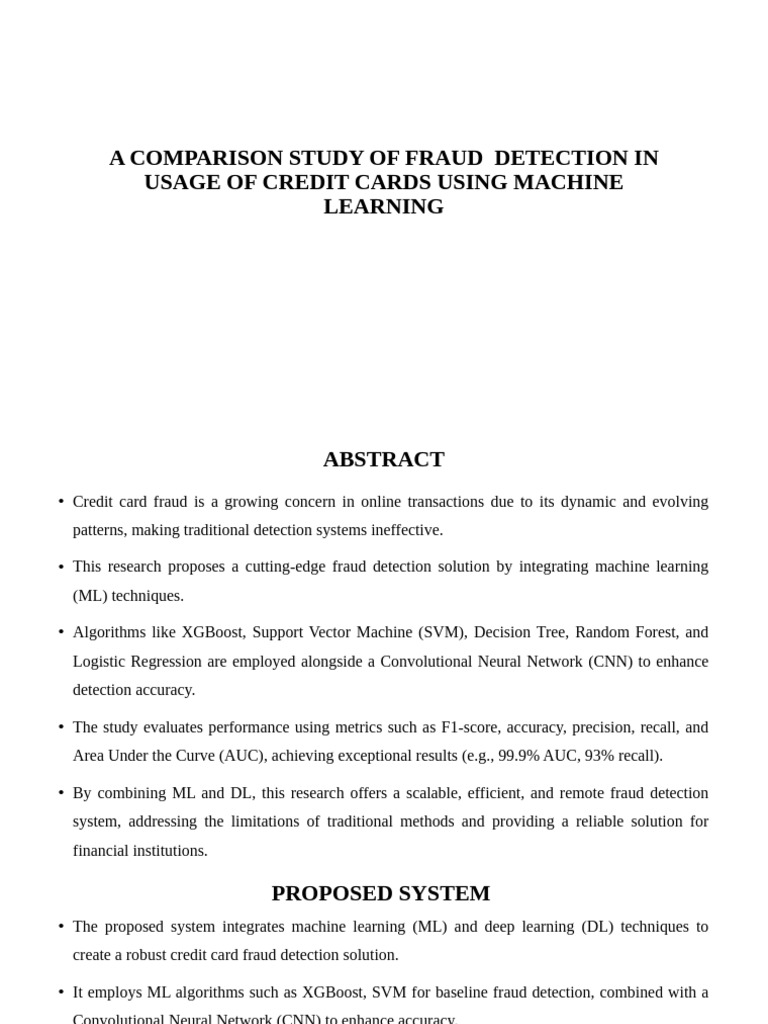 A Comparison Study of Fraud Detection in Usage of Credit Cards Using ...