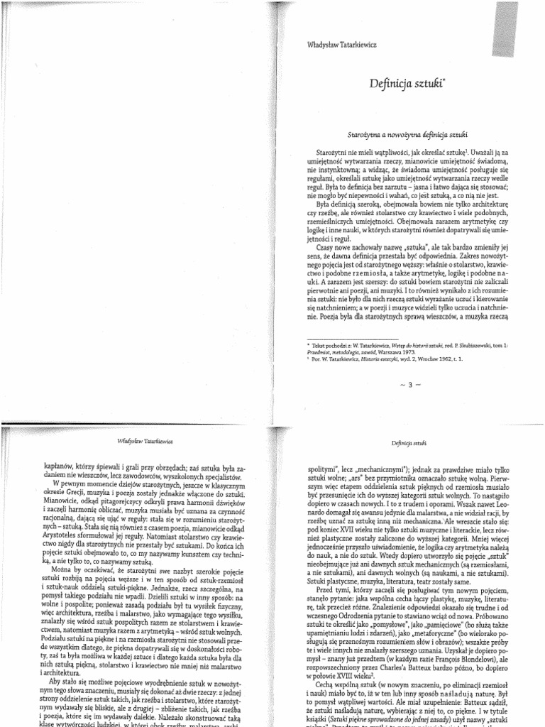 Tatarkiewicz DefinicjaSztuki | PDF