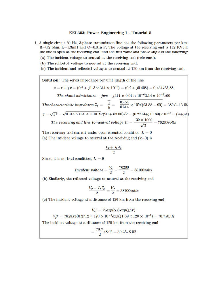 Tutorial 5 - Transmission Line - IITD | PDF
