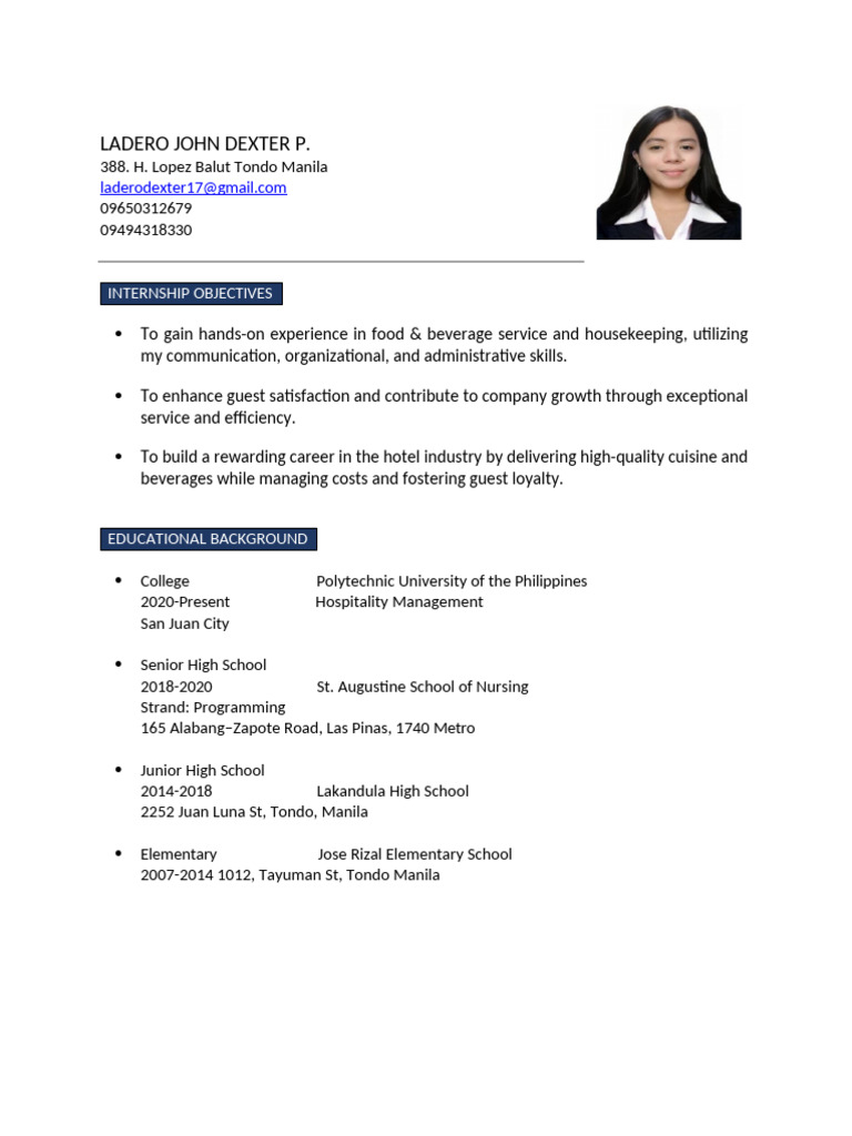 Ojt Resume (2025) | PDF