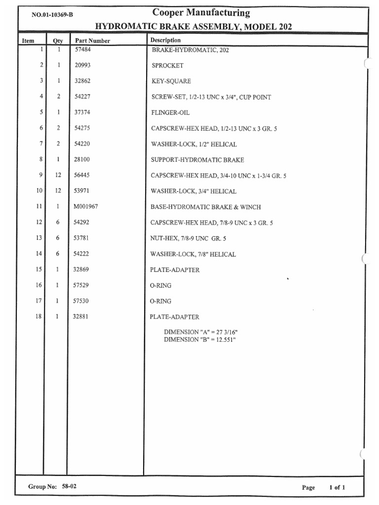 Hydromatic Brake Model 202 | PDF