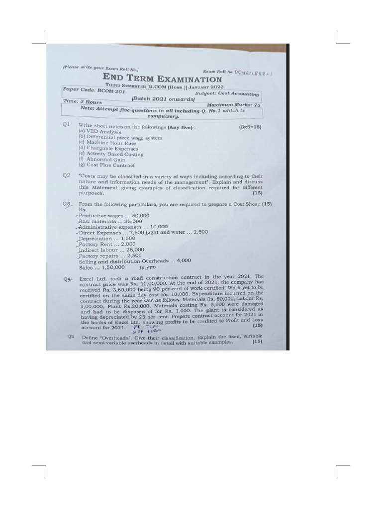 CA External Exam 22-23 | PDF