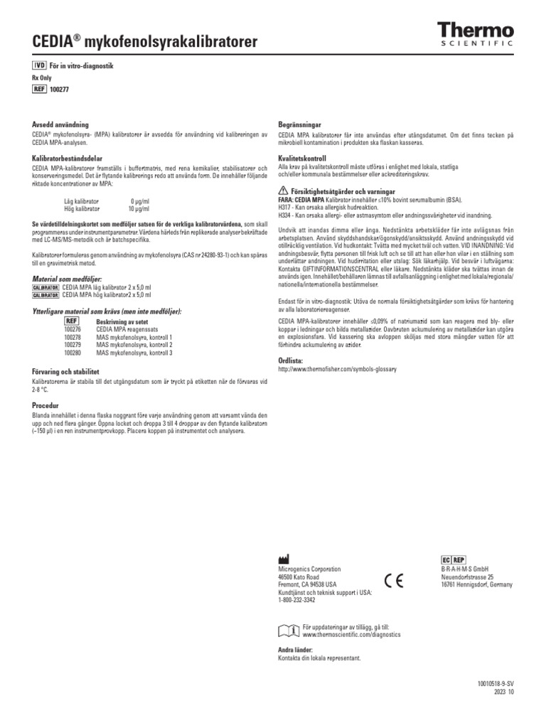 TFS Assets - CDD - Package Inserts - 10010518 CEDIA Mycophenolic Acid ...