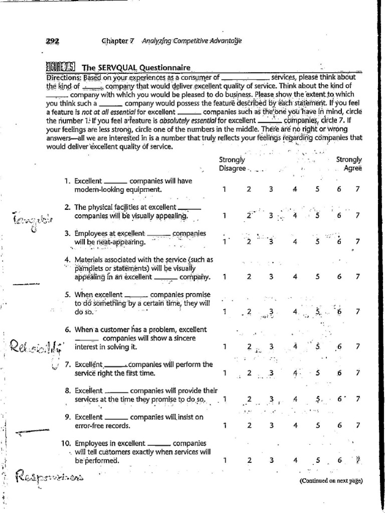 ServQual Survey | PDF